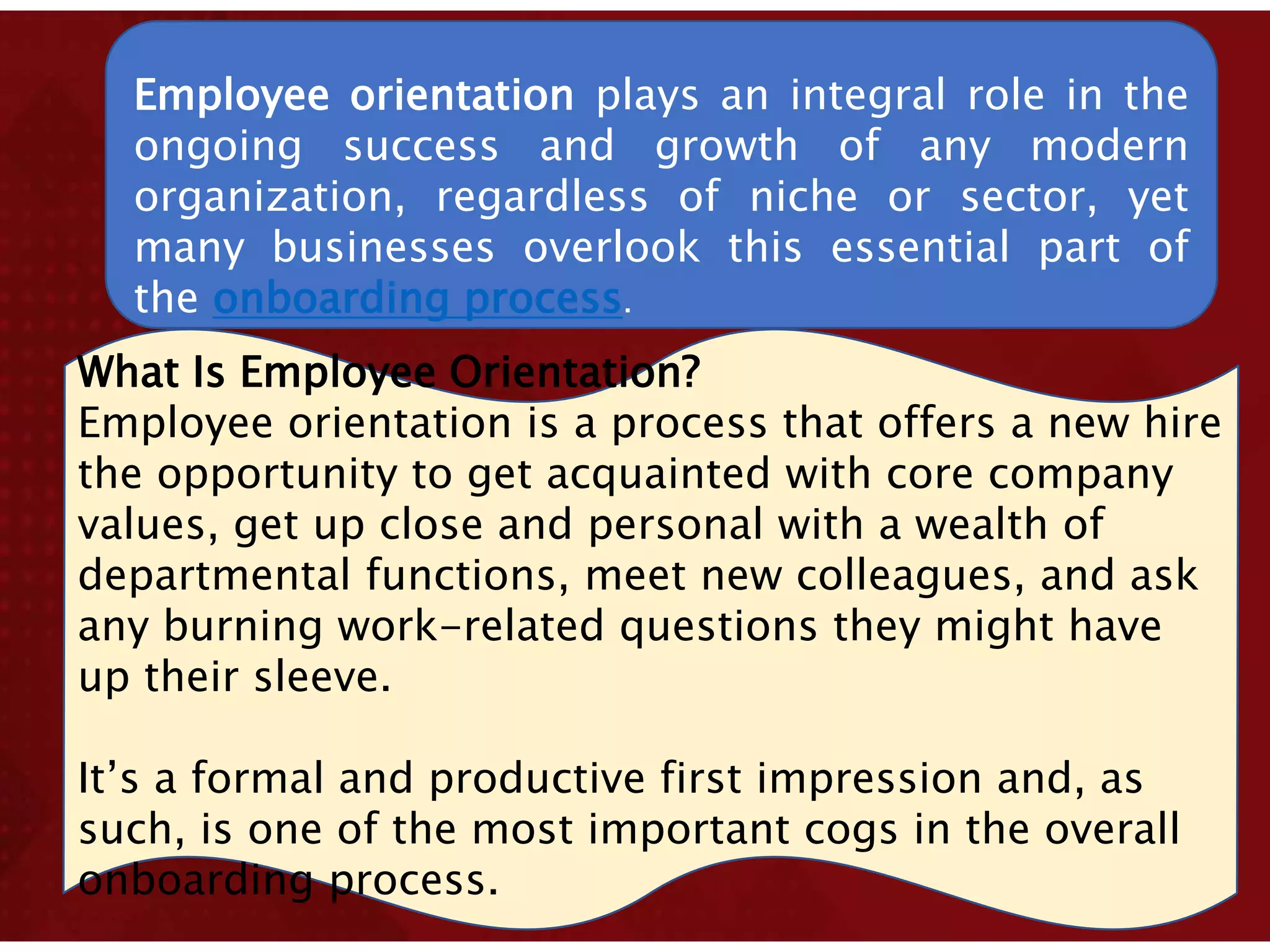 AOMP lesson 3-Employee Orientation Definition, Benefits & Best ...