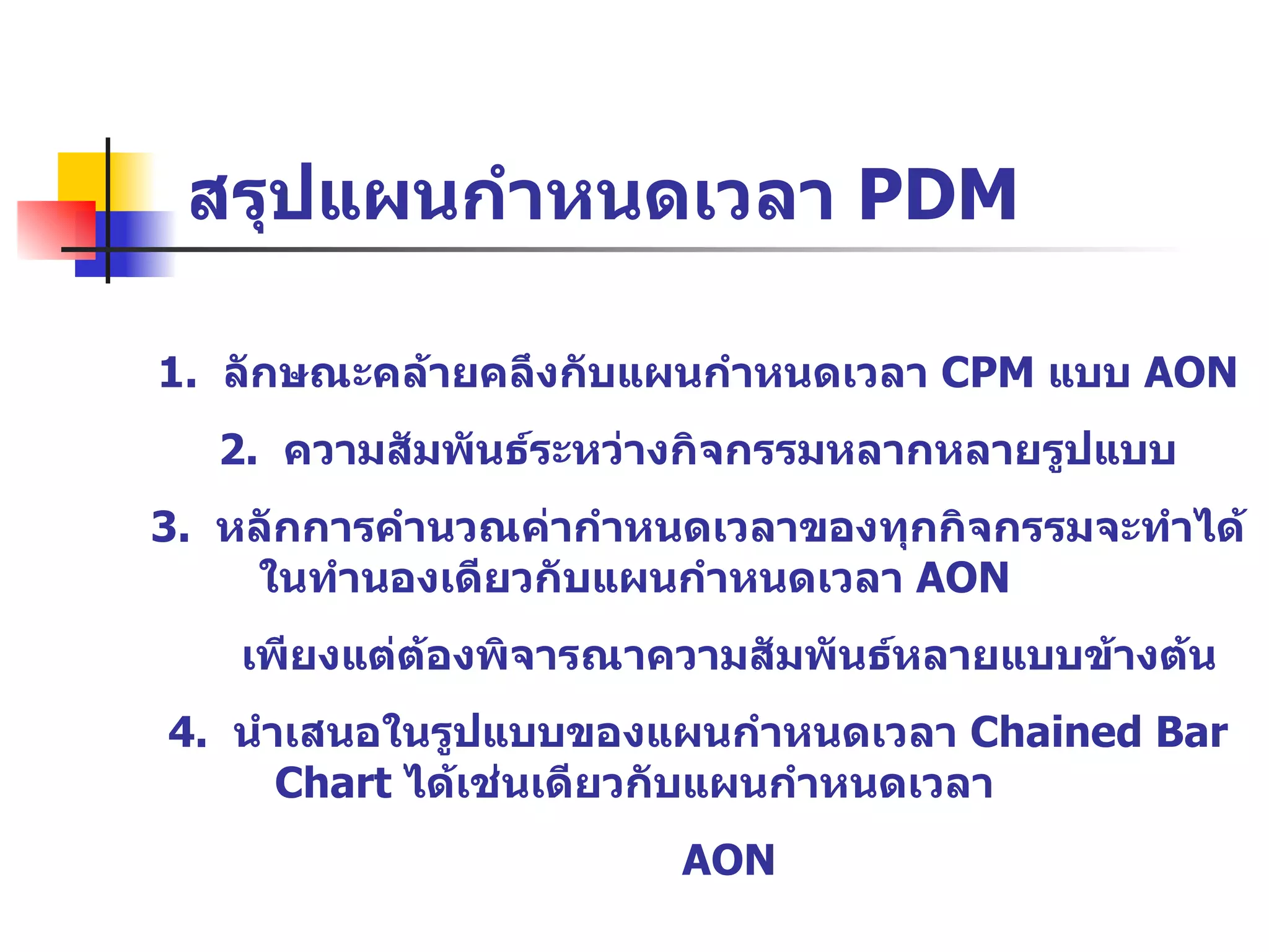 Aon Critical Path Method Scheduling บท 9 | PPT