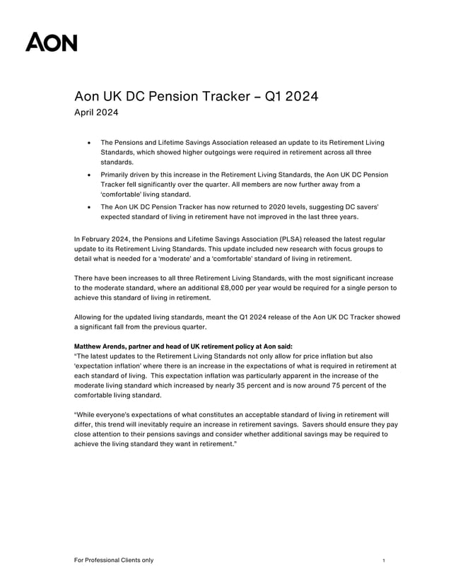 Aon-UK-DC-Pension-Tracker-Q1-2024. slideshare | PDF | Financial ...