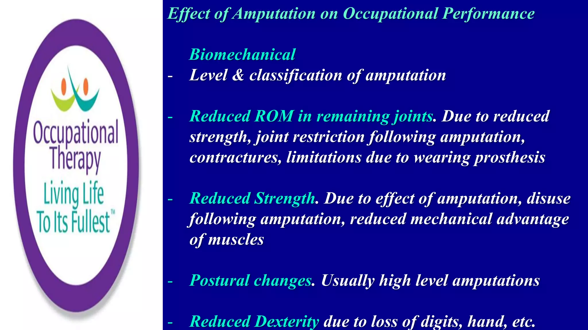 Occupational Therapy Amputation Intervention | PPTX