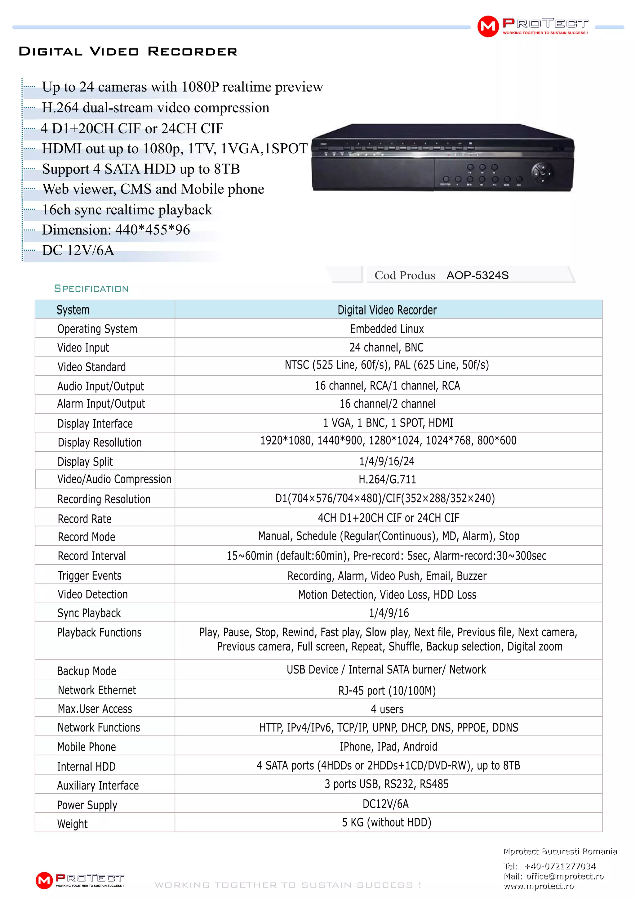 DVR - Digital Video Recorder 24 canale video | PDF