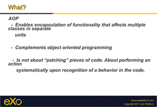 IOC and AOP presentation | PPT | Programming Languages | Computing