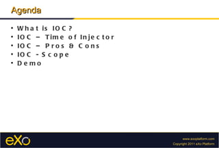 IOC and AOP presentation | PPT | Programming Languages | Computing