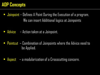 Aop spring | PPT | Programming Languages | Computing