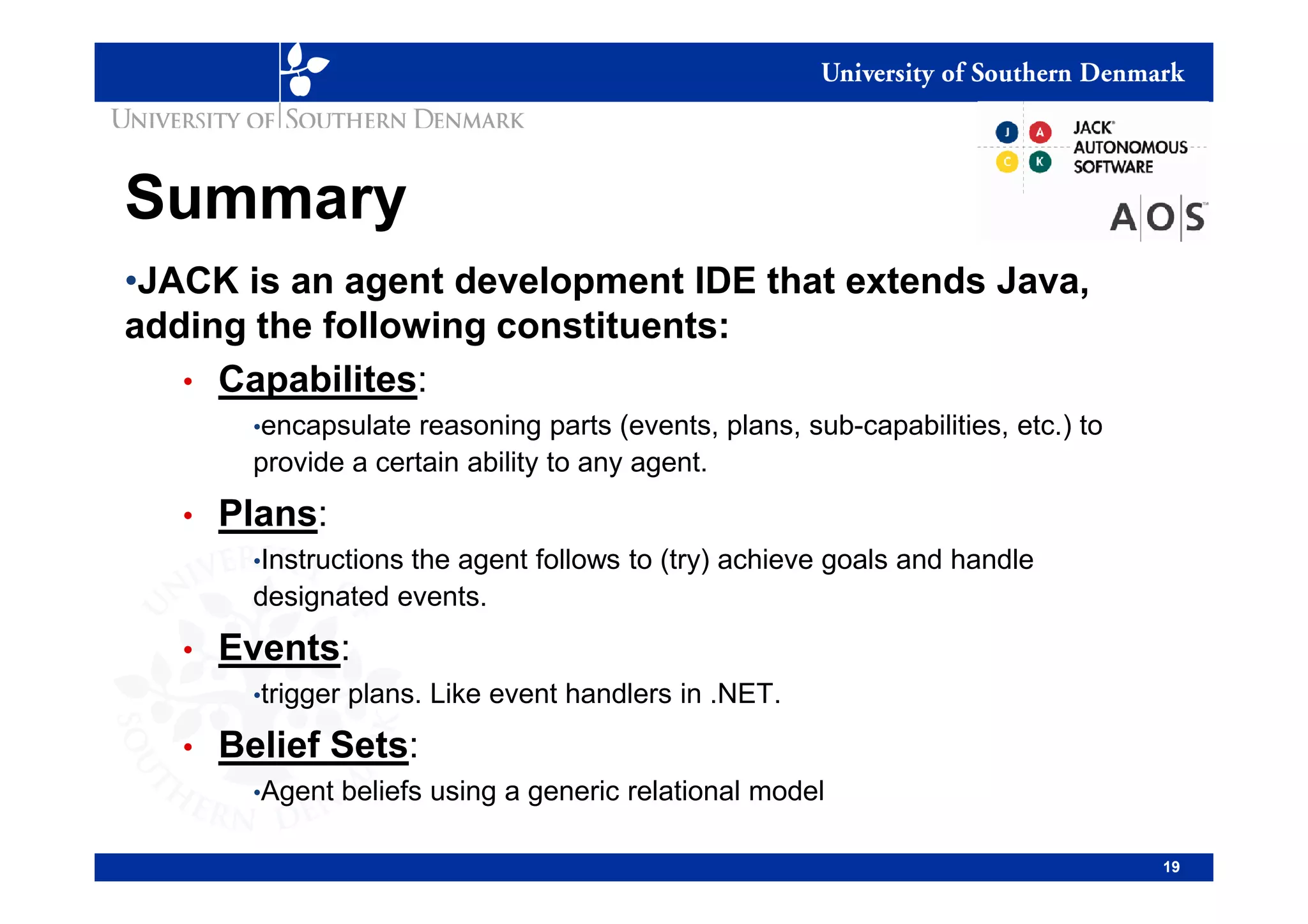 JACK intelligent Agents - an framework overview | PDF