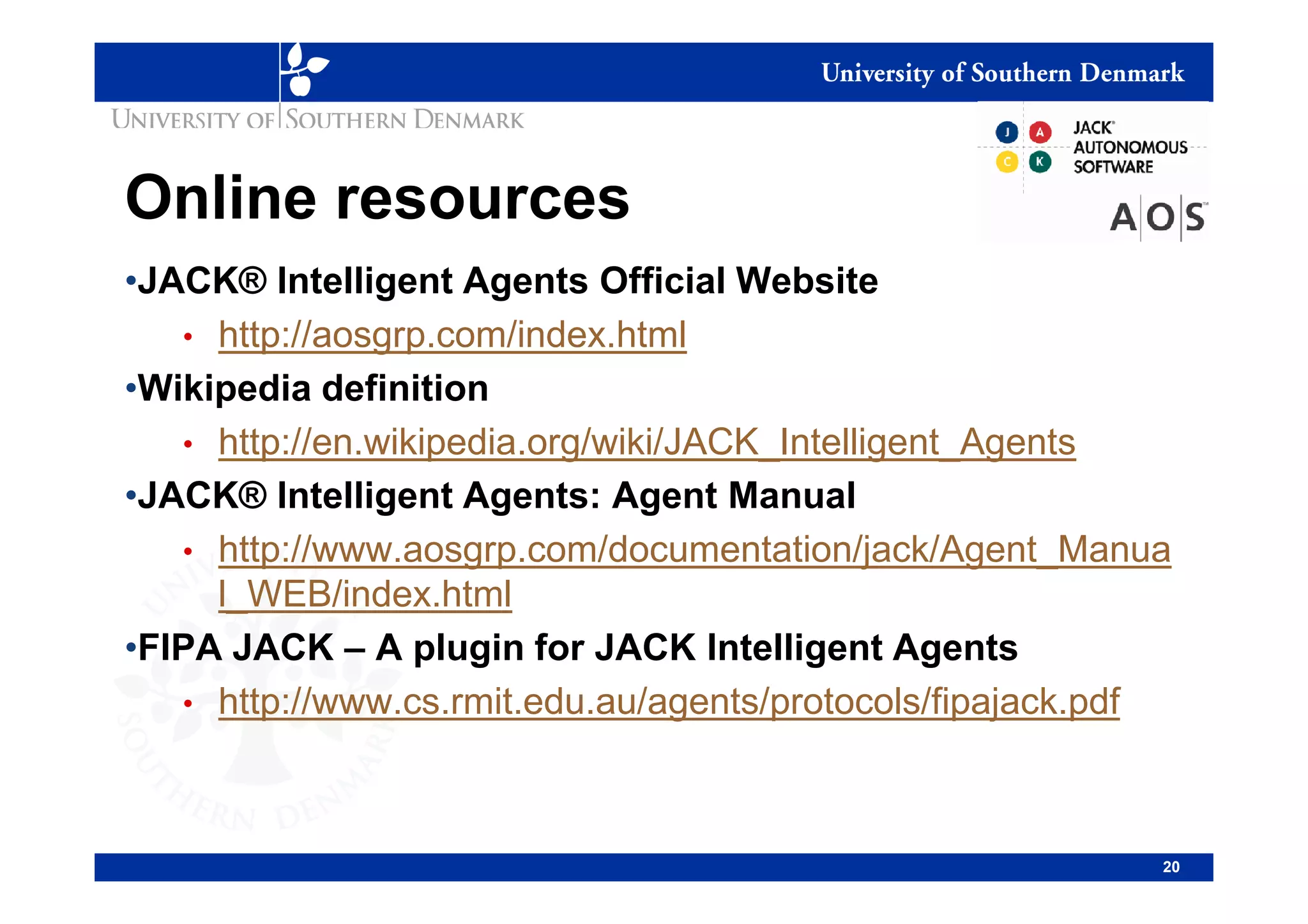 JACK intelligent Agents - an framework overview | PDF