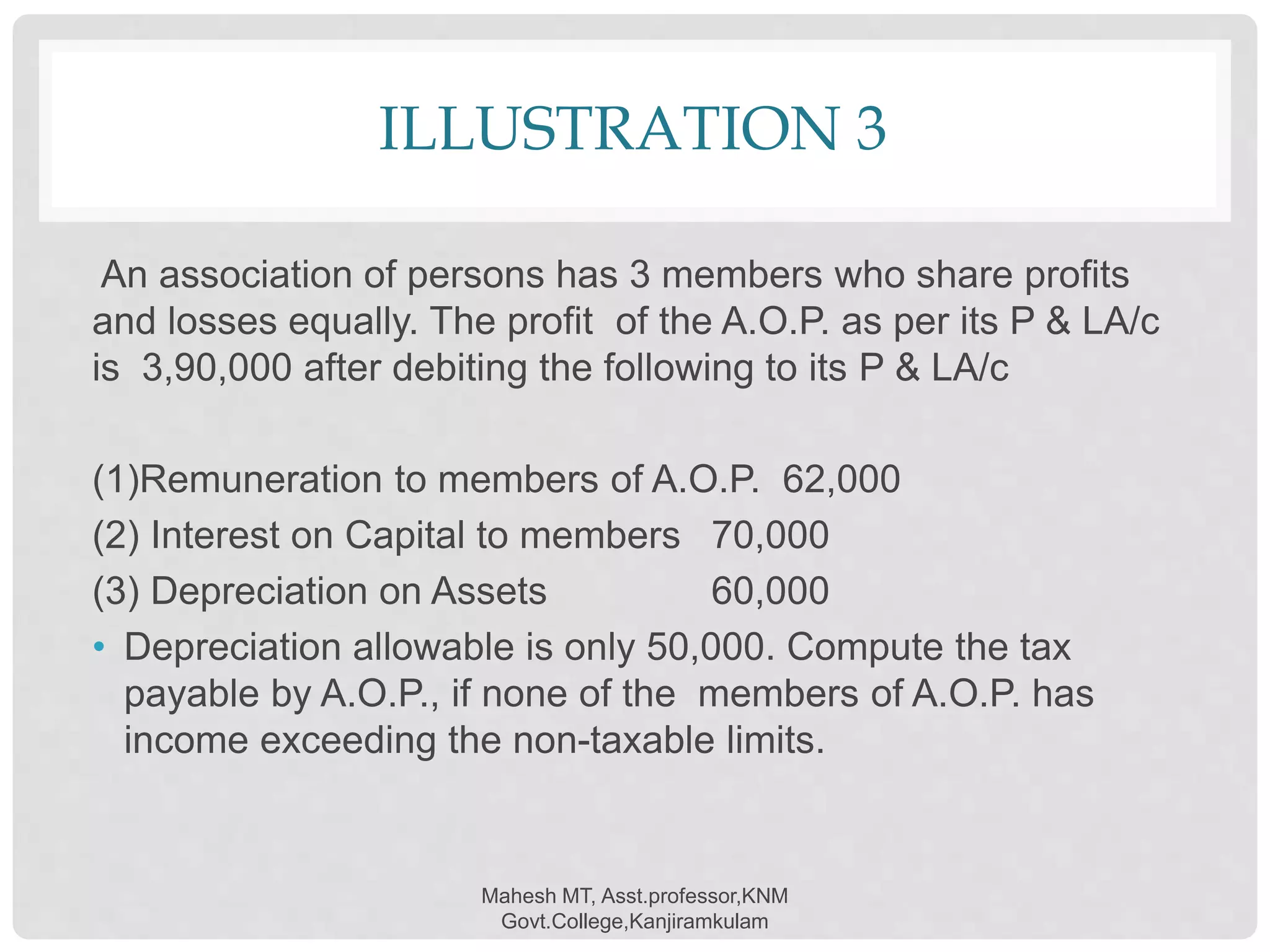 TAX ASSESSMENT OF ASSOCIATION OF PERSONSB(AOP)/BODY OF IDIVIDUALS (BOI ...