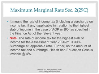 TAX ASSESSMENT OF ASSOCIATION OF PERSONSB(AOP)/BODY OF IDIVIDUALS (BOI ...