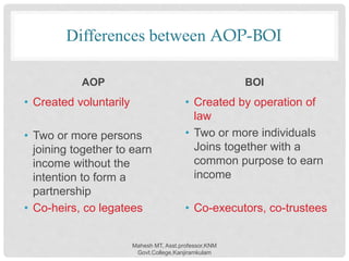 TAX ASSESSMENT OF ASSOCIATION OF PERSONSB(AOP)/BODY OF IDIVIDUALS (BOI) | PPT