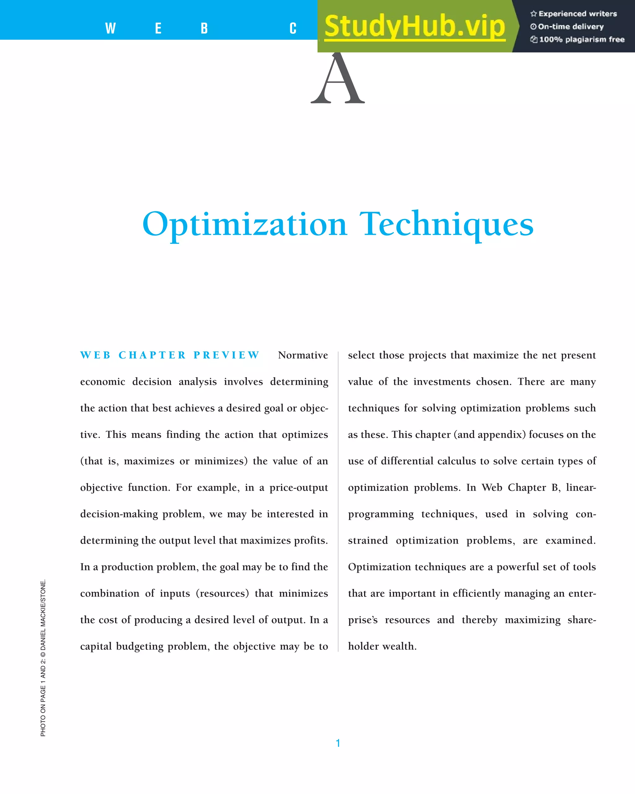 A Optimization Techniques | PDF