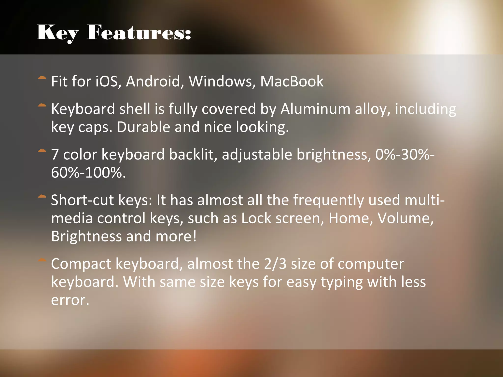 Aoput universal backlit bluetooth keyboard | PPT