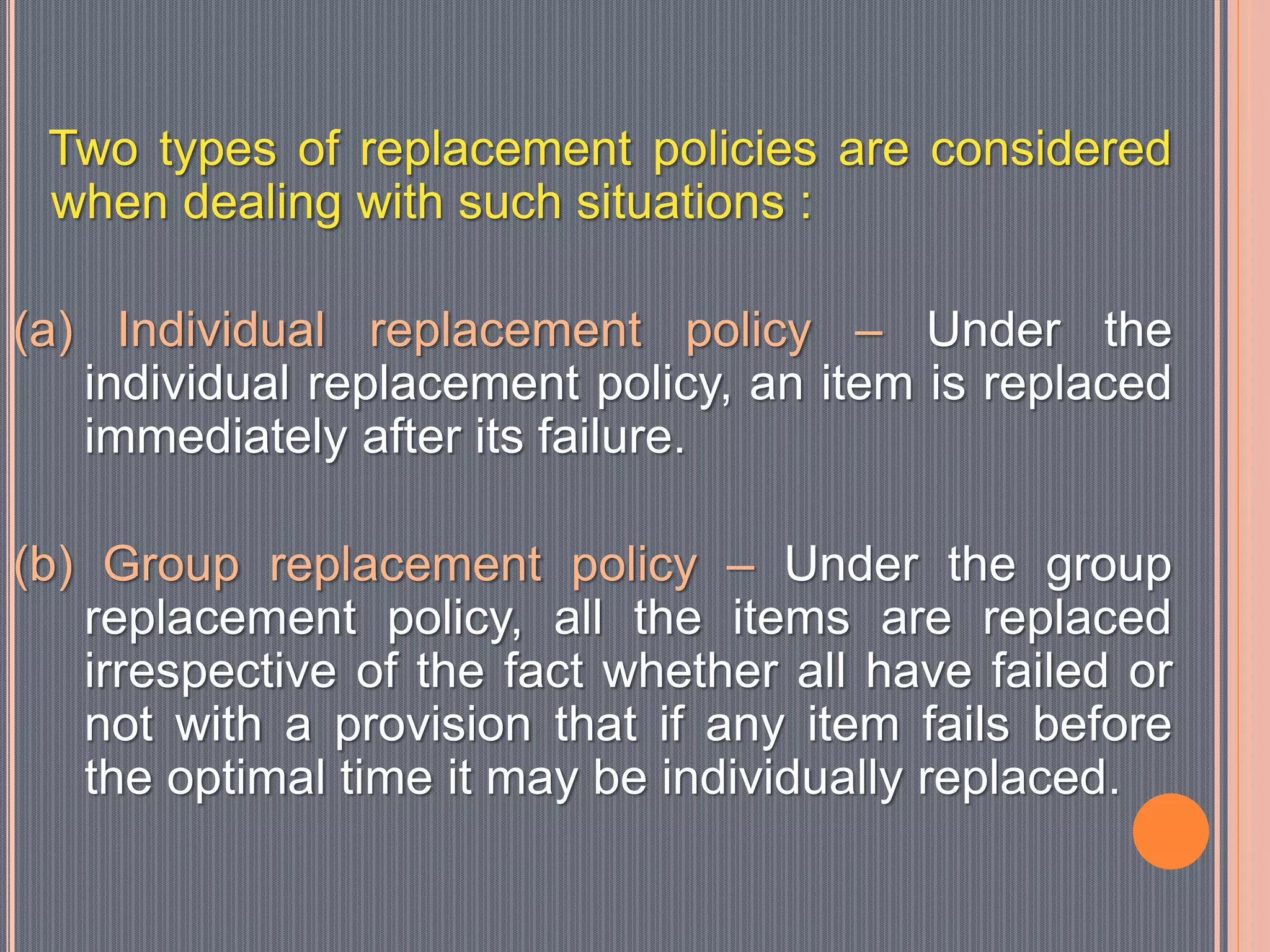 Applied Operation Research (AOR) Replacement Theory | PPTX