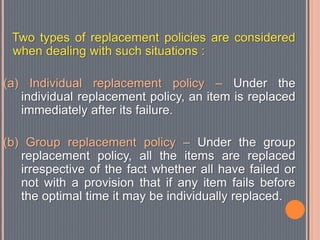 Applied Operation Research (AOR) Replacement Theory | PPTX