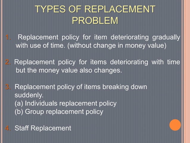 Applied Operation Research (AOR) Replacement Theory | PPTX