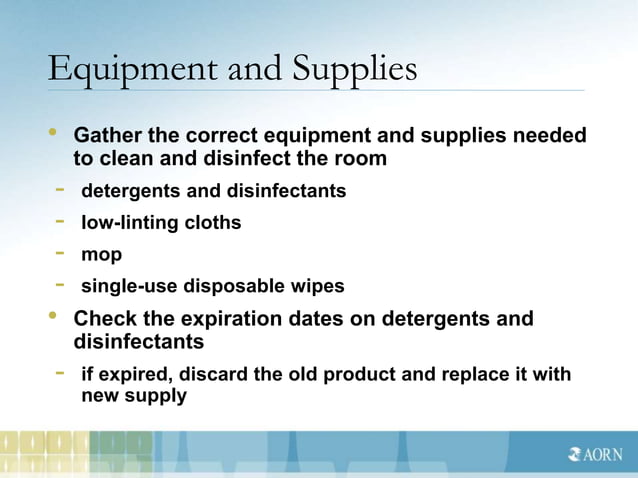 AORN Module 3 Cleaning the OR and Procedure Rooms(1).pptx | Home ...