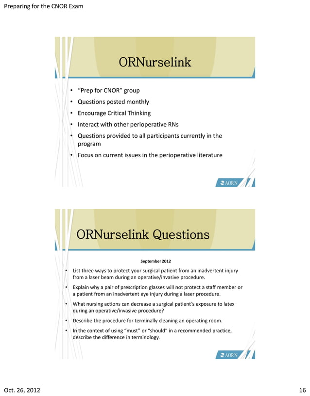 Preparing for the CNOR Exam | PDF