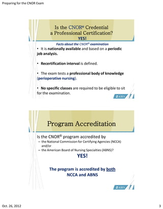 Preparing for the CNOR Exam | PDF