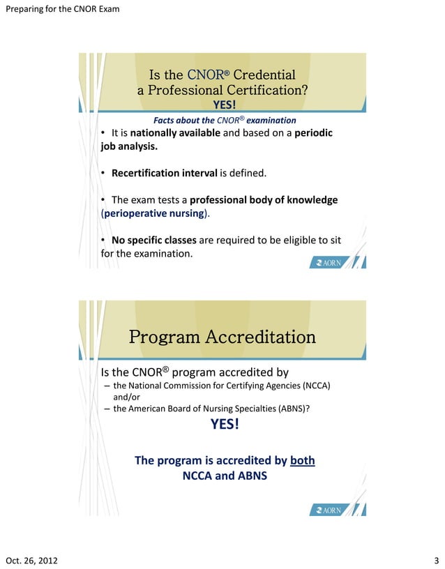 Preparing for the CNOR Exam | PDF