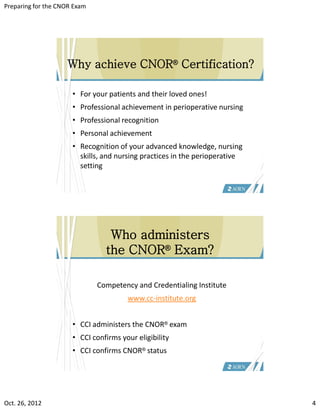 Preparing for the CNOR Exam | PDF
