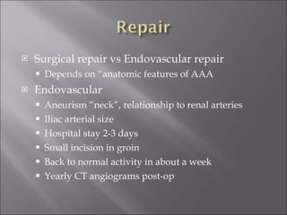Aortic abdominal aneurism | PPT