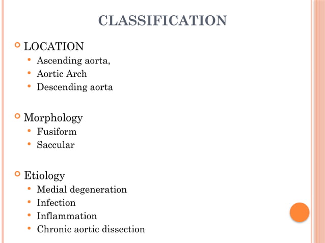 Aortic aneurysm basic, types and management | PPT | Heart and ...