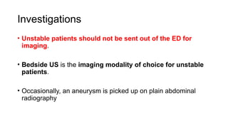 Aortic aneurysm and dissection for emergency medicine | PPTX