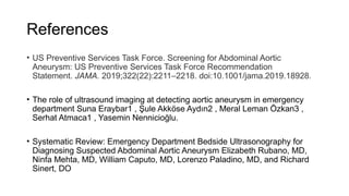 Aortic aneurysm and dissection for emergency medicine | PPTX