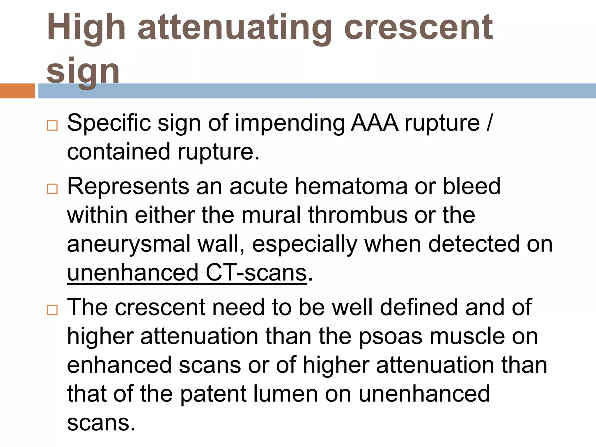 Aortic aneurysm imaging | PPTX