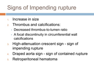 Aortic aneurysm imaging | PPTX