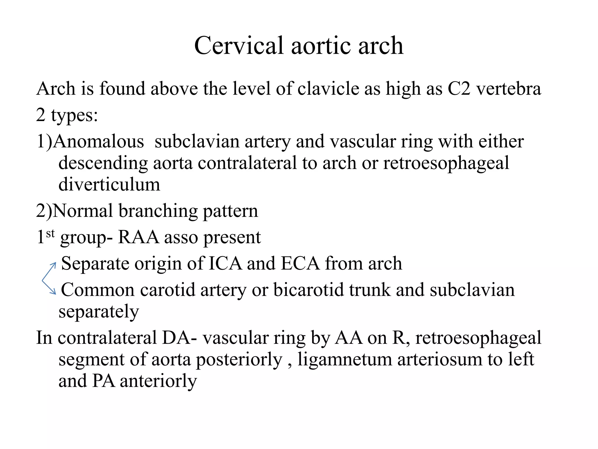 Aortic arch anomalies | PPTX