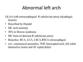 Aortic arch anomalies | PPTX