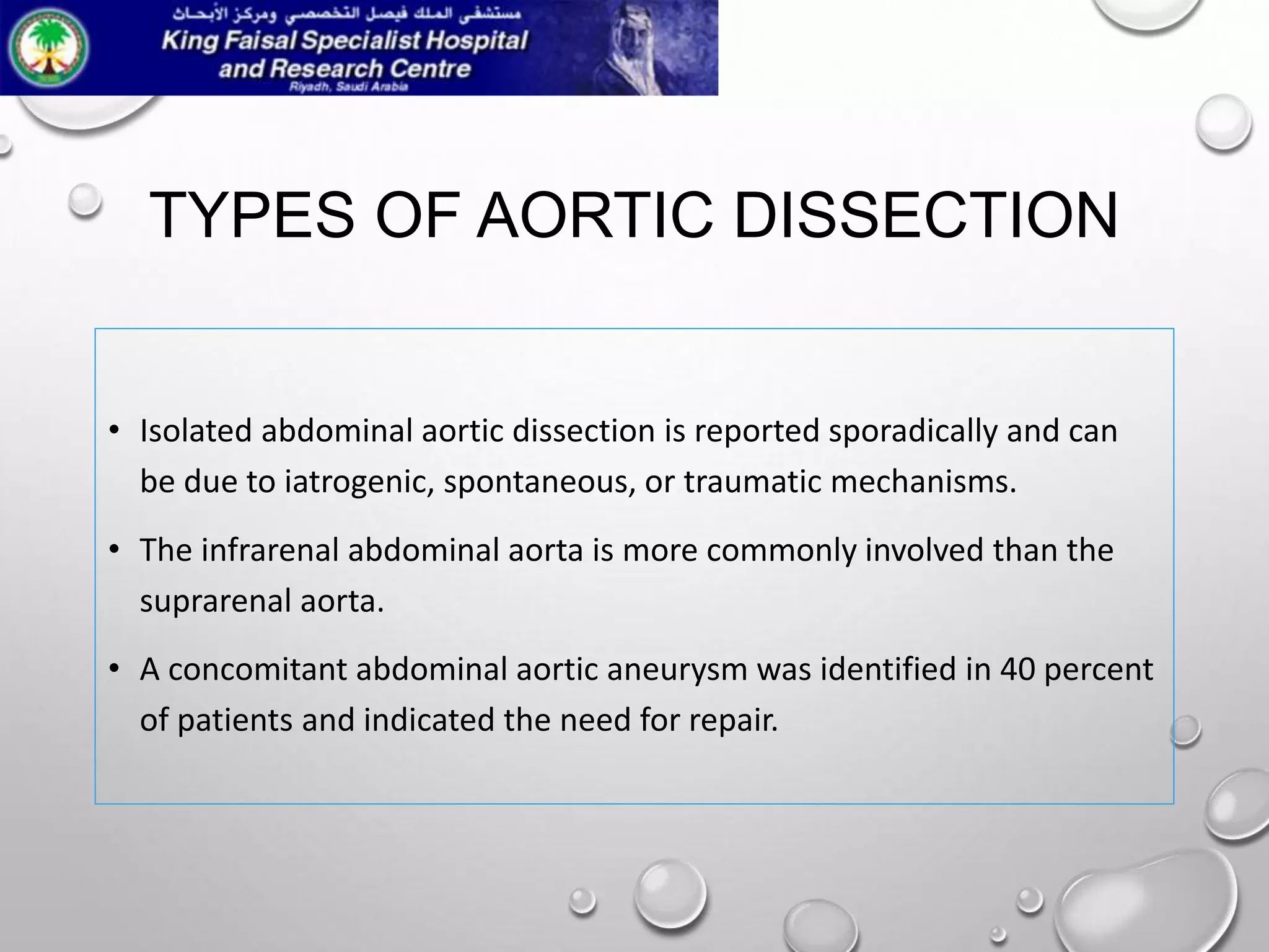 Aortic dissection, pathophysiology, risk, incidence, types and ...