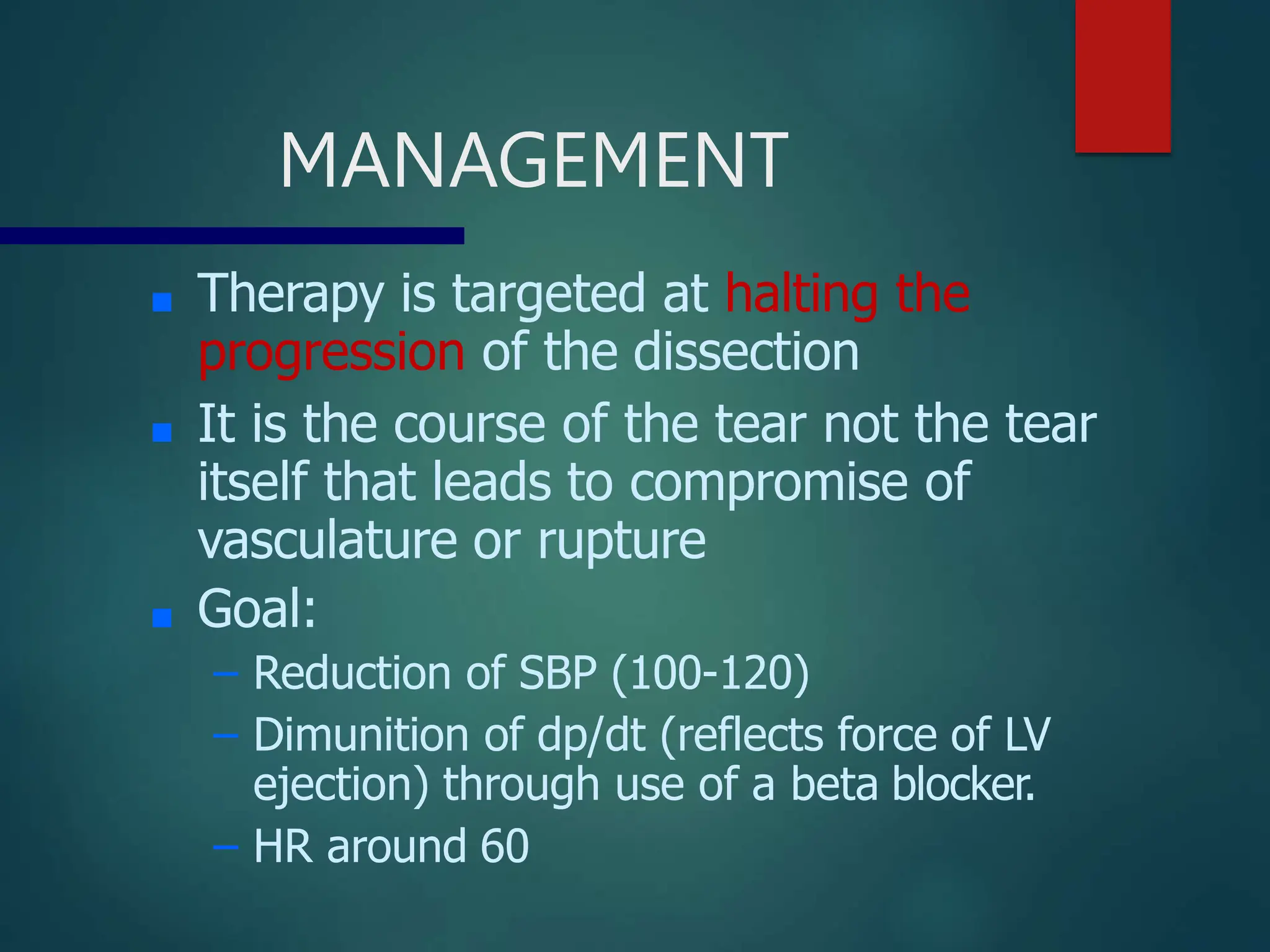 AORTIC DISSECTION and management of aortic dissection | PPTX