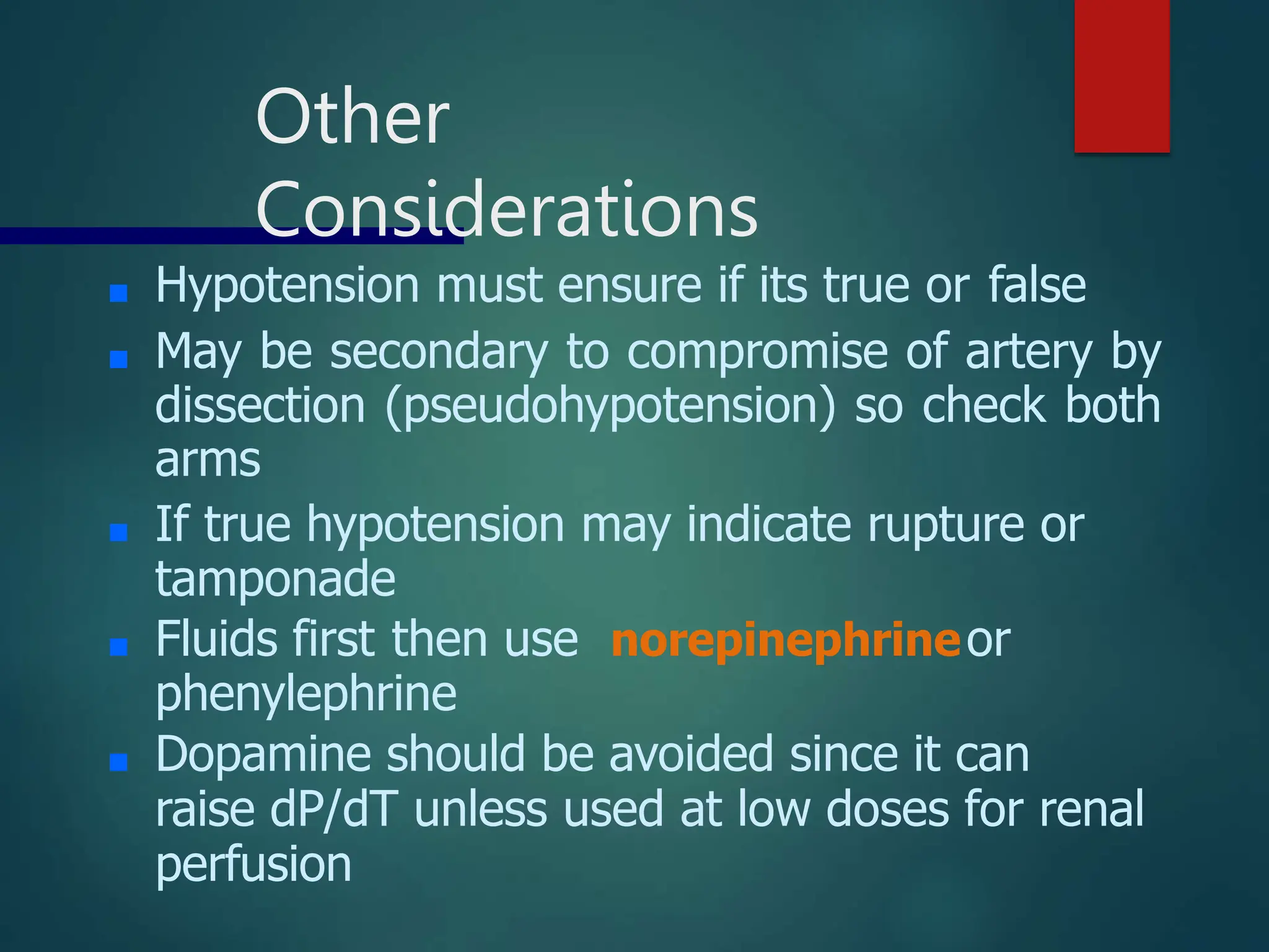 AORTIC DISSECTION and management of aortic dissection | PPTX
