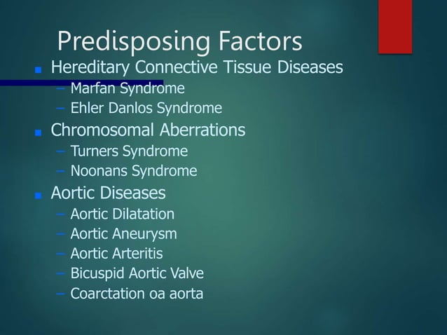 AORTIC DISSECTION and management of aortic dissection | PPTX | Heart ...