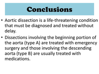 Aortic dissection by bhanu incredible | PPTX