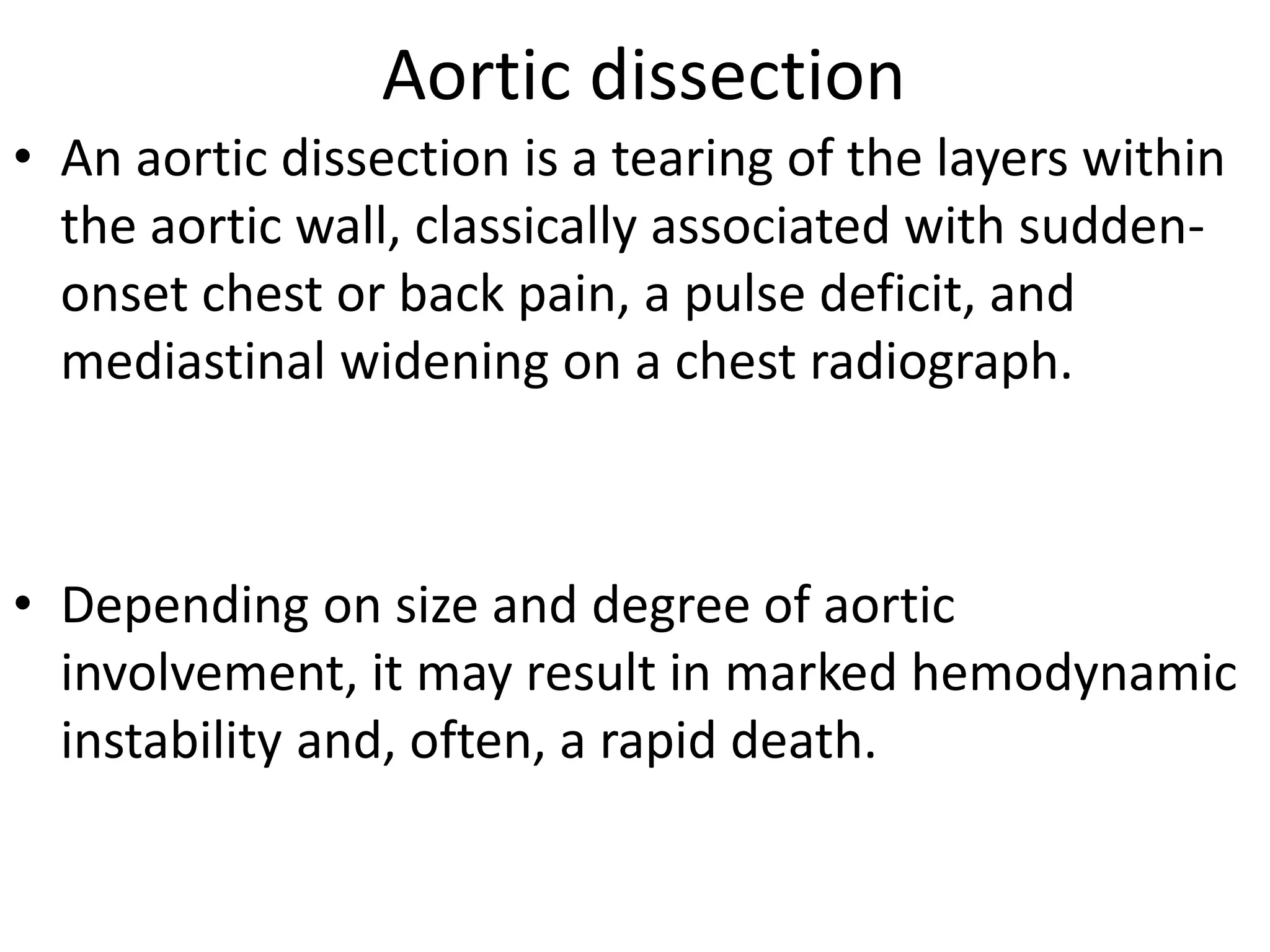 Aortic dissection ppt | PPTX