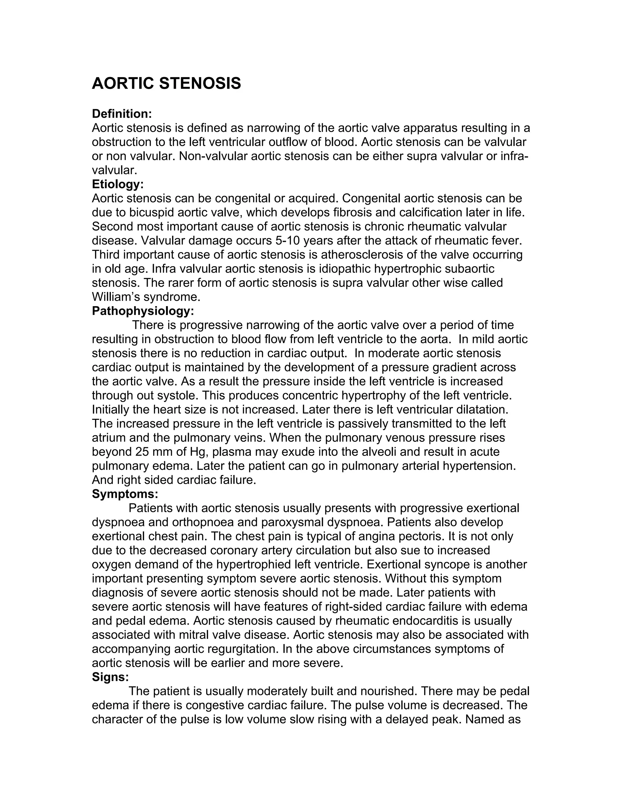 Aortic Stenosis | DOC