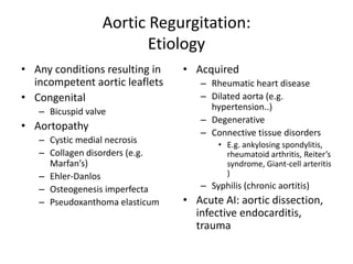 Aortic stenosis and aortic regurgitation aha american heart association ...