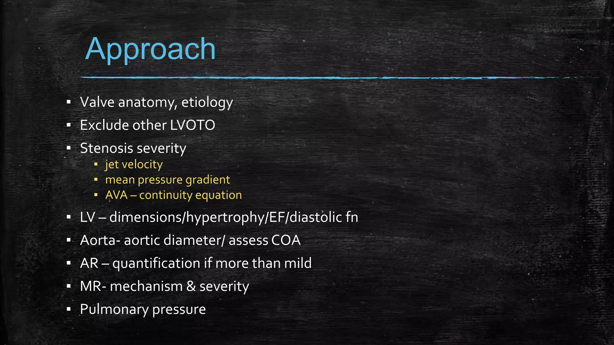 Echocardiography of Aortic stenosis | PPTX