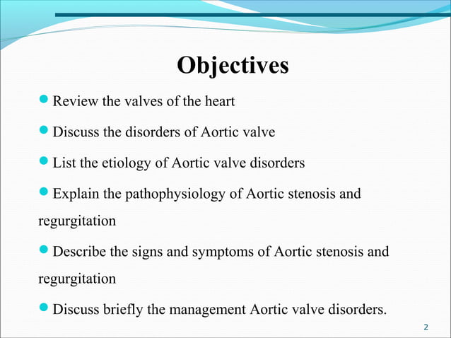 Aortic valve disorders | PPT