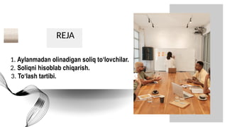 Aylanmadan olinadigan soliqlar boyicha taqdimot | PPT