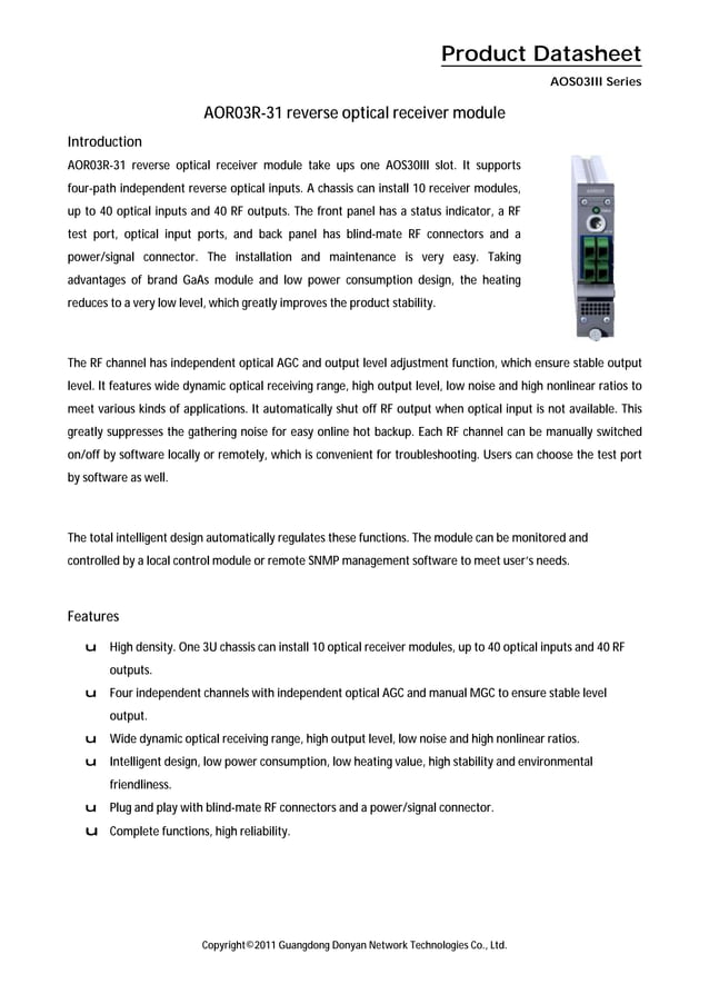 3RU AOS03 Catv optical transmission platform | PDF | Operating Systems ...