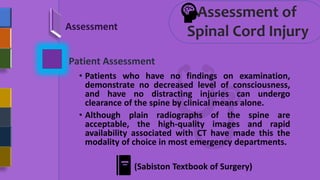 Assessment Of Spinal Cord Injury | PPTX