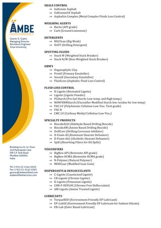 AOS Drilling Fluids | PDF
