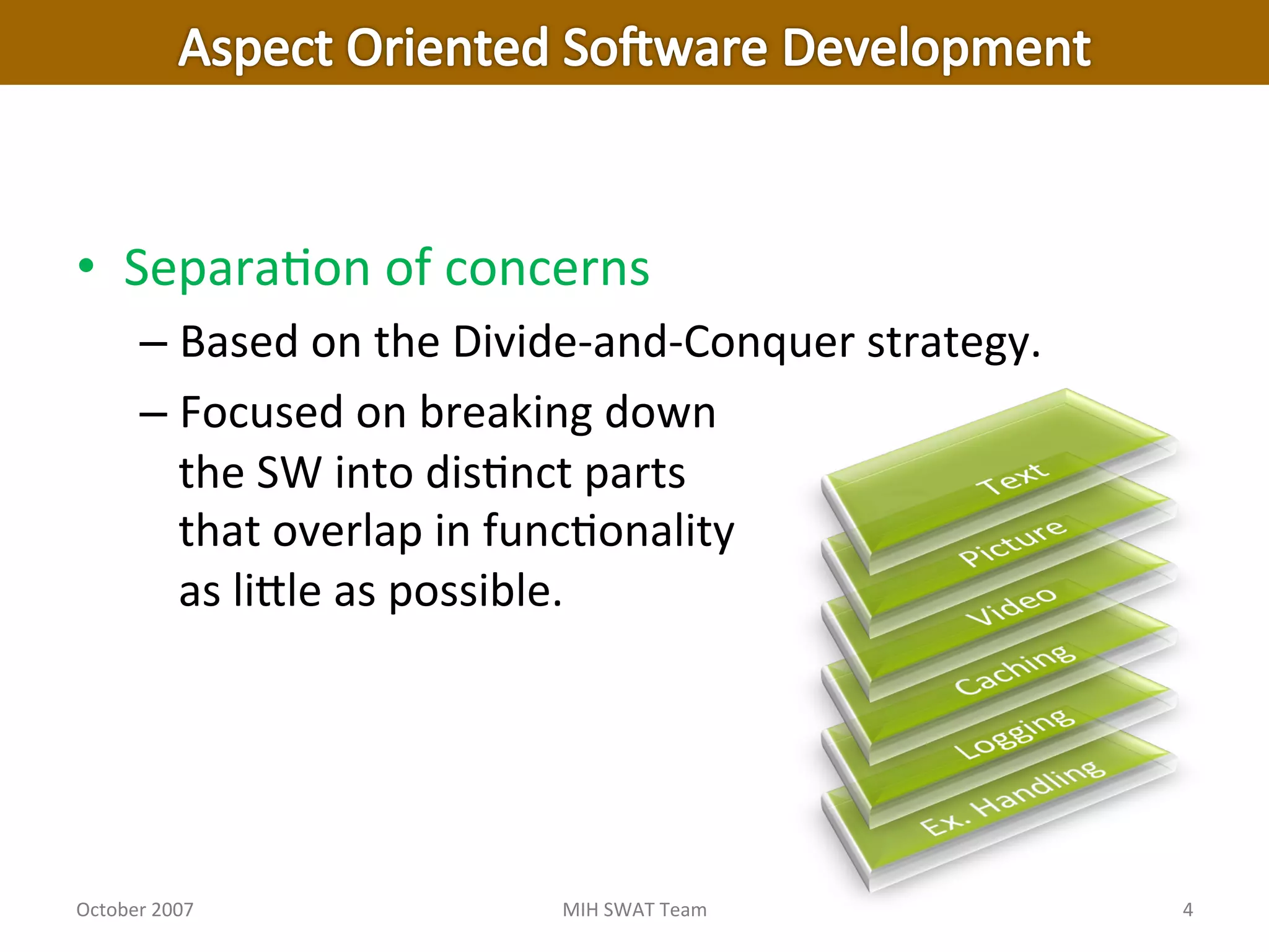 Aspect Oriented Software Development | PDF