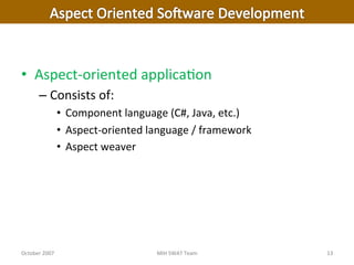 Aspect Oriented Software Development | PDF