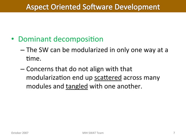 Aspect Oriented Software Development | PDF
