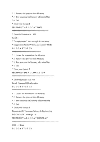 M.TECH 1ST SEM COMPUTER SCIENCE AOS LAB PRGMS 2014 | PDF
