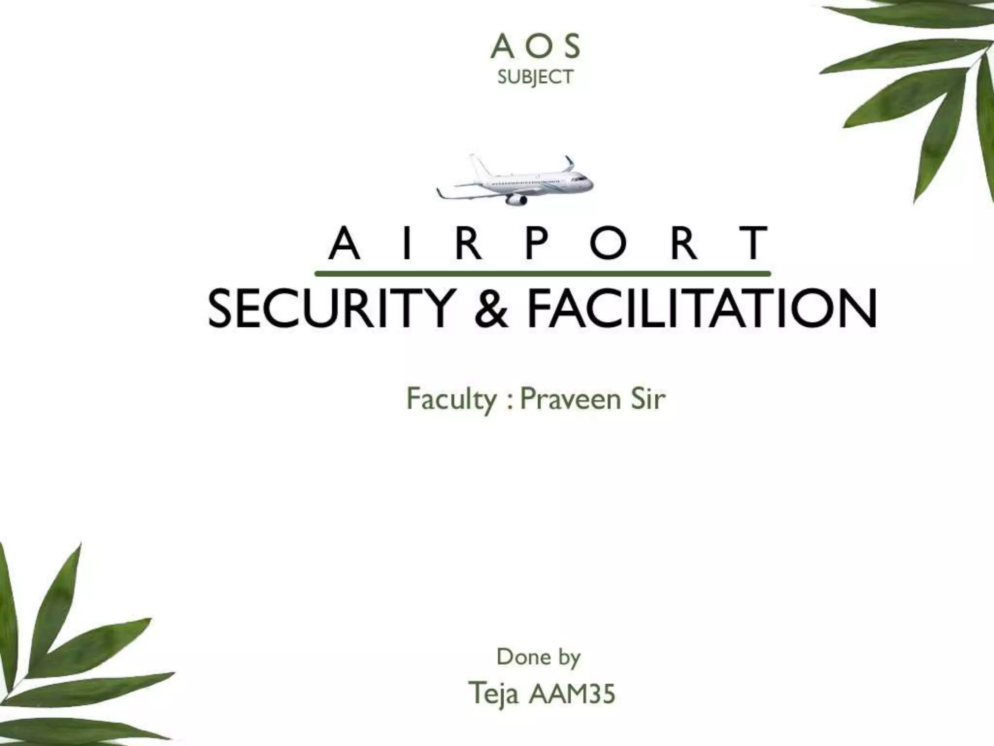 AIRPORT SECURITY FACILITATION | PPTX